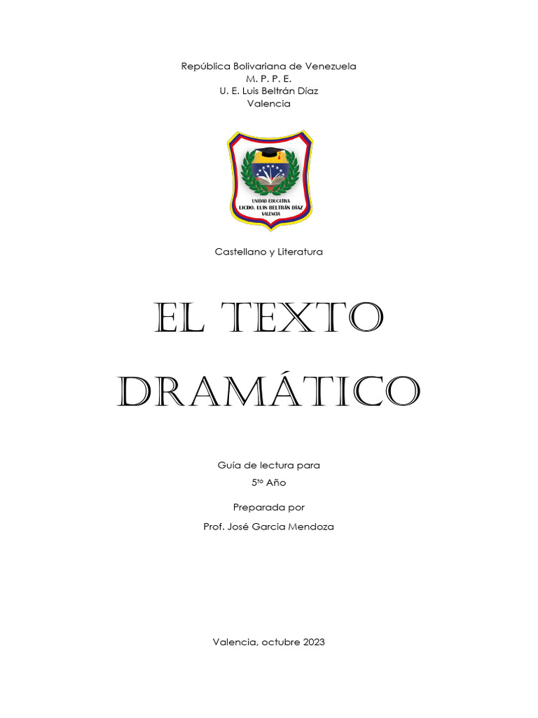 El Texto Dramático | PDF | Teatro | Monólogo