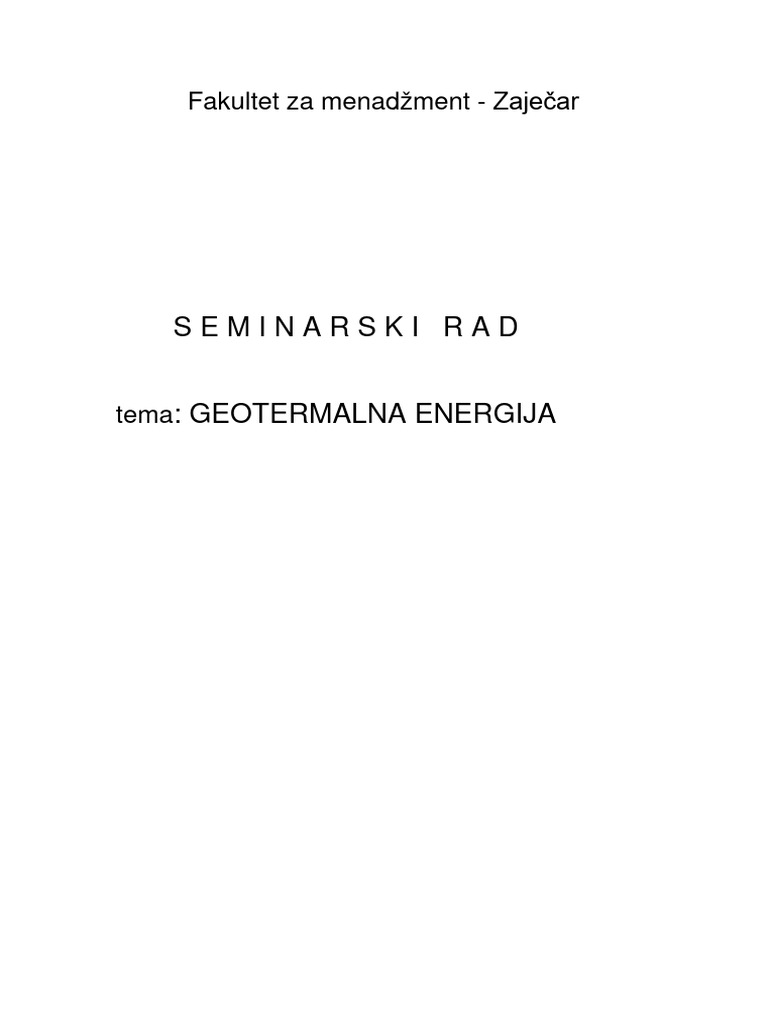 Geotermalna Energija | PDF