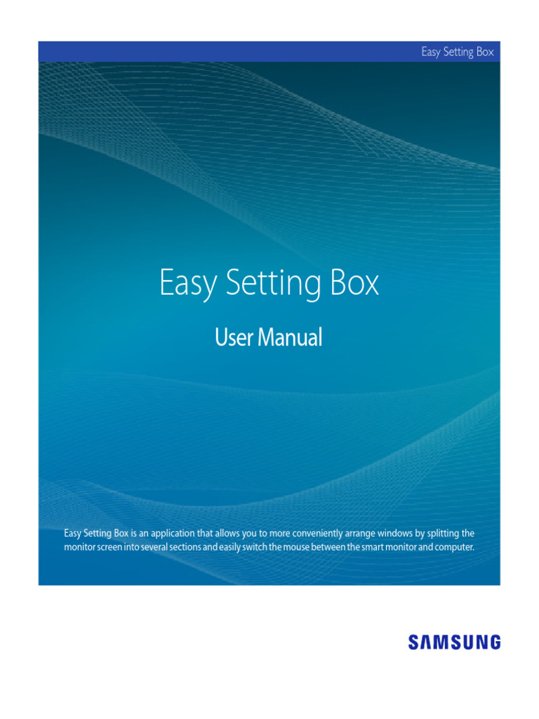 Samsung Easy Setting Box User Guide | PDF | Window (Computing) | Button ...
