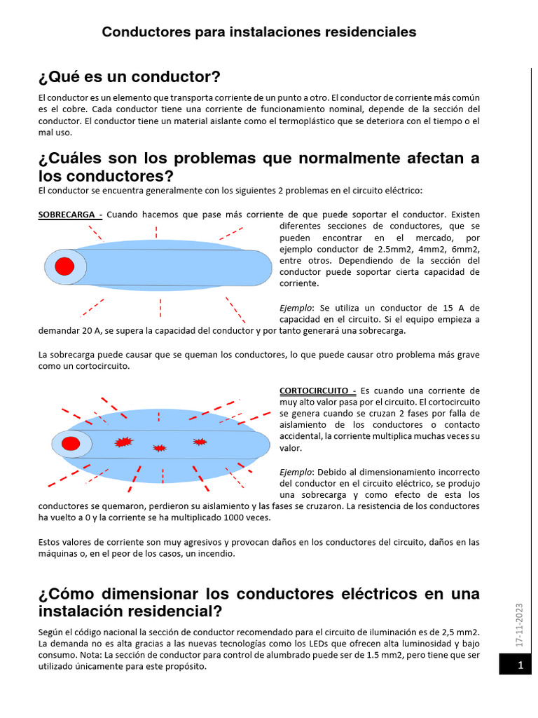 Guía de Conductores Eléctricos Residenciales | PDF | Corriente ...