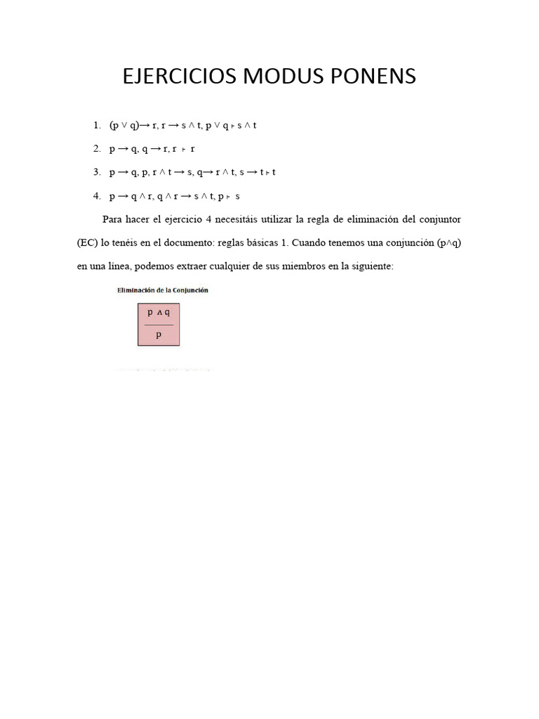 Ejercicios Modus Ponens | PDF