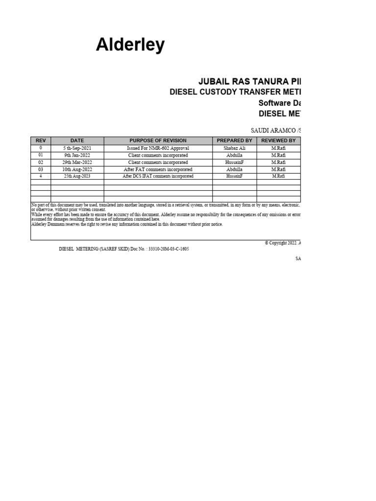 33310-20M-03-C-1605-Modbus Register-NMR 602 Rev 04 - SystemALM (002) - 1st Aug 2023 | PDF | Flow ...