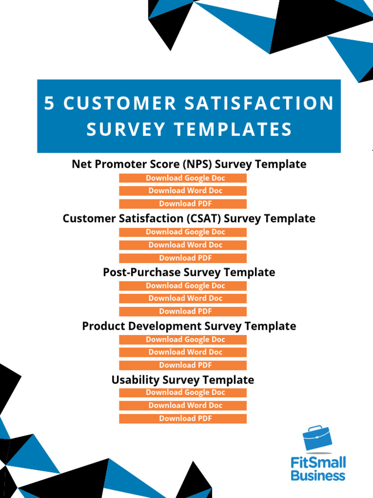 5 Customer Satisfaction Survey Templates - 1page - Canva | PDF ...