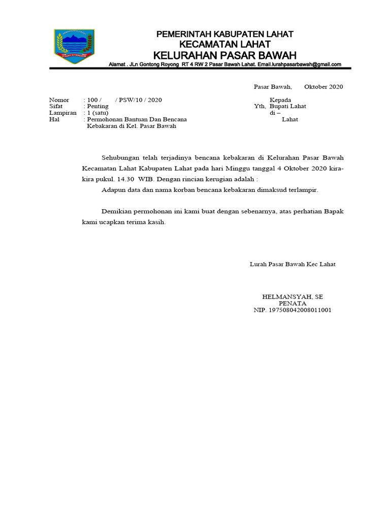 CONTOH PERMOHONAN | PDF