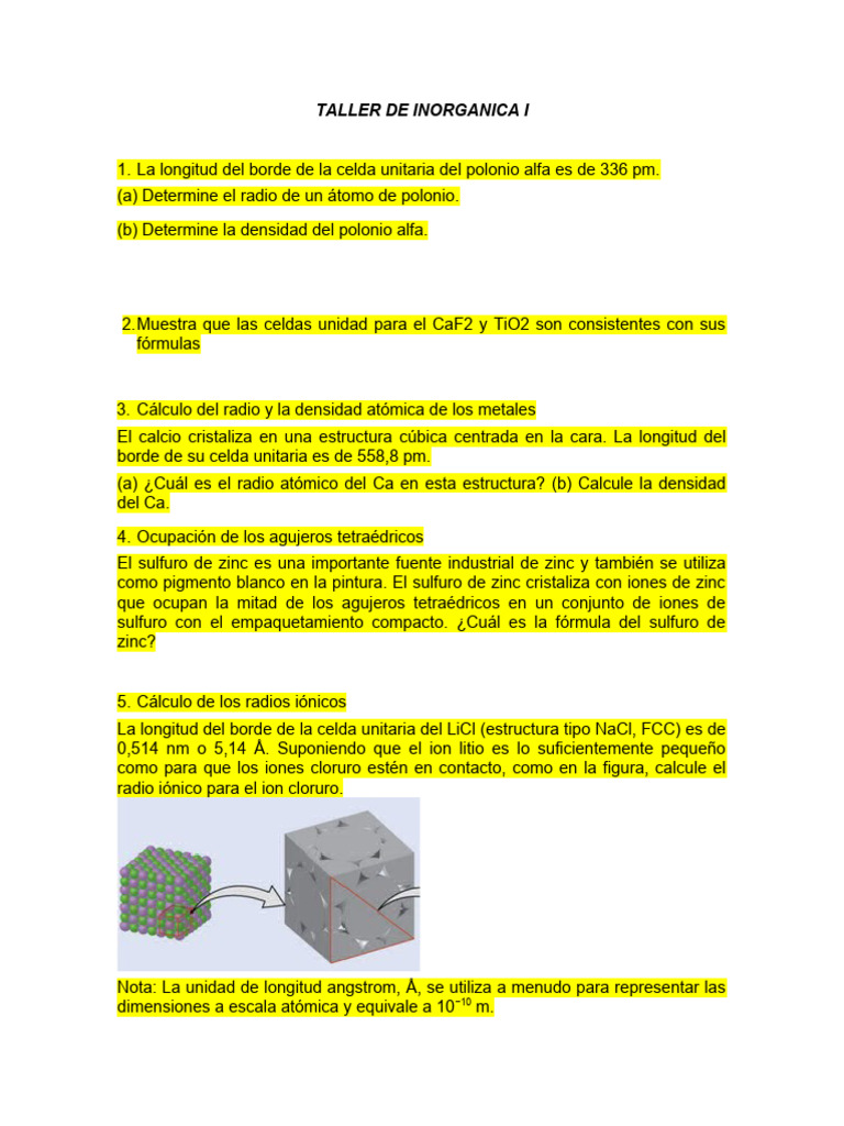 Taller de Estructura de Los Sólidos Simples | PDF | Semiconductores | Dopaje (semiconductor)