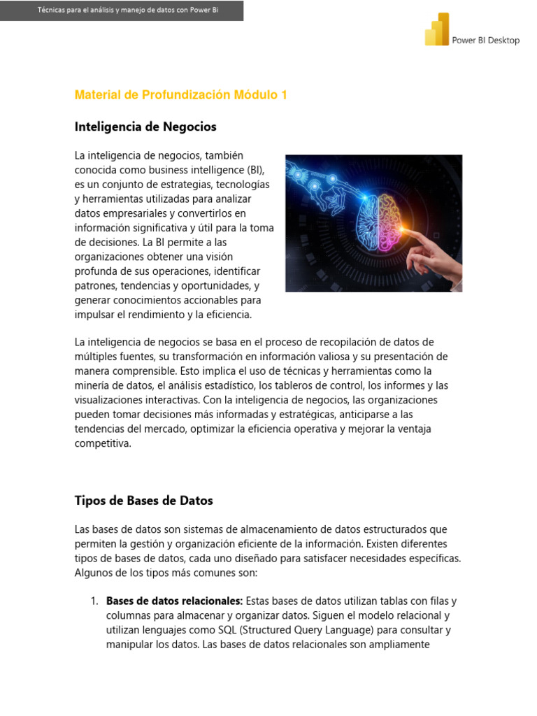Profundización M1 | PDF | Bases de datos | Almacén de datos