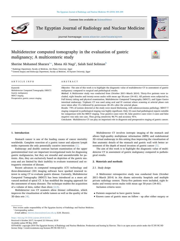 Journal 1 - Multidetector Computed Tomography in The Evaluation of ...