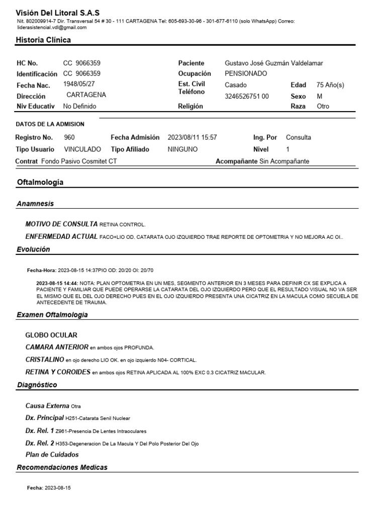 Historia 960 | PDF | Rasgos faciales | Cuidado de la salud