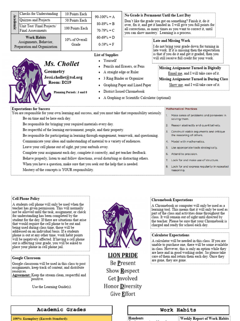 Geometry Course Outline 22-23 | PDF | Understanding | Teachers