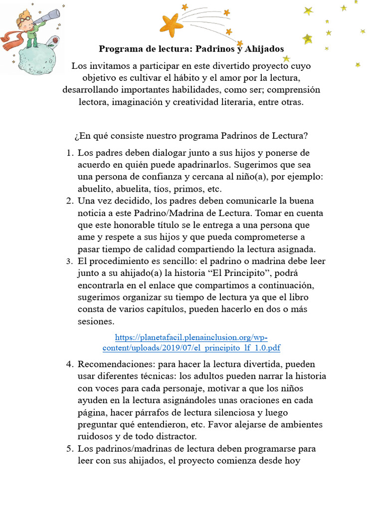 Proyecto Padrinos de Lectura | PDF | Padrino