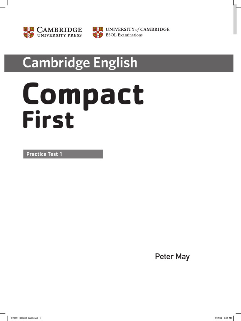 Compact First Practice Test 1 With Keys | PDF | Common Cold | Newspapers