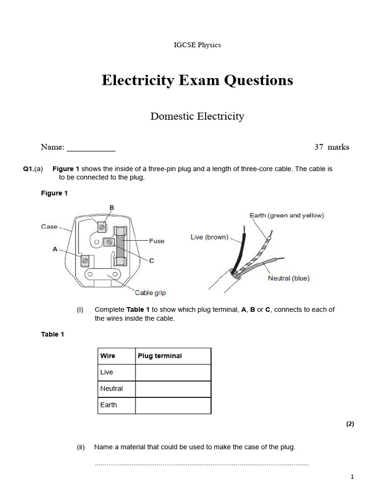 Living With Electricity Past Papers ANSWERS - PPTM | PDF | Electrical ...