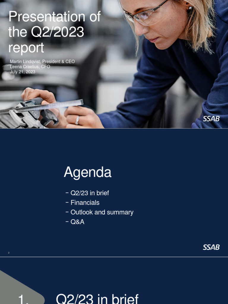 SSAB - Presentation Q2 2023 - F | PDF | Steel Mill | Dividend