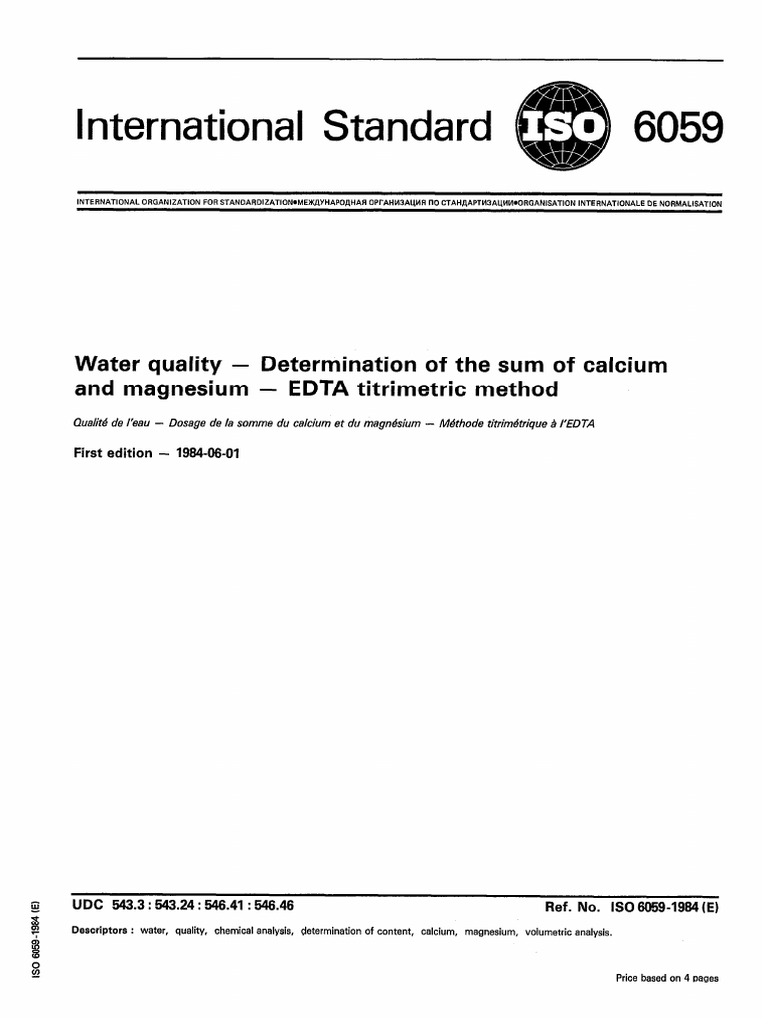 ISO 6059-1984 Scan | PDF | Titration | Chemistry