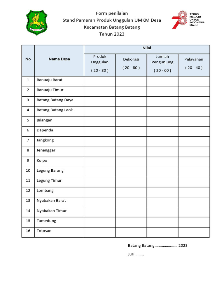 Form Penilaian Pameran | PDF