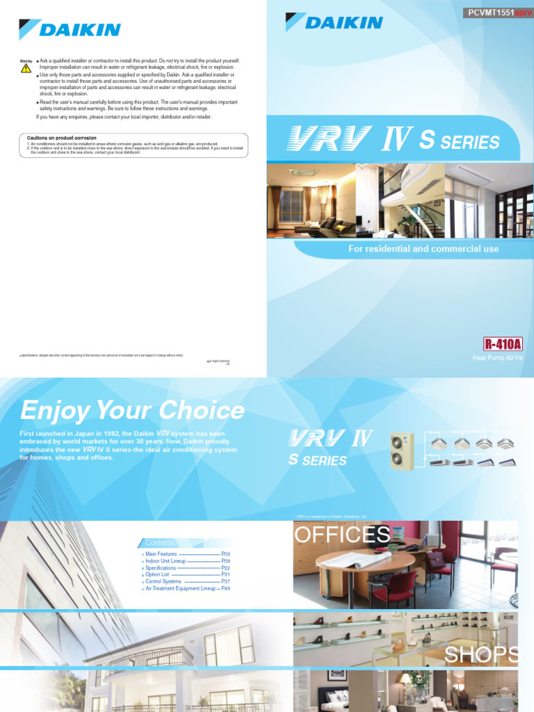 Daikin VRV IV S Brochure Eng | PDF | Air Conditioning | Heat Exchanger