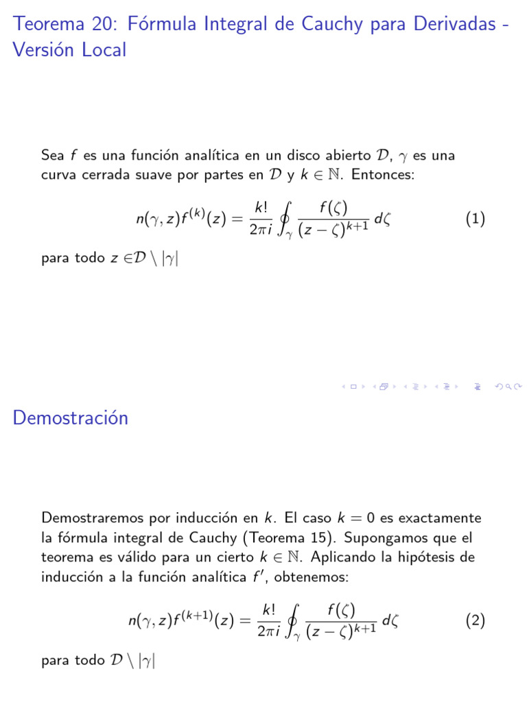Teorema de Cauchy para Derivadas Version Local | PDF | Integral ...