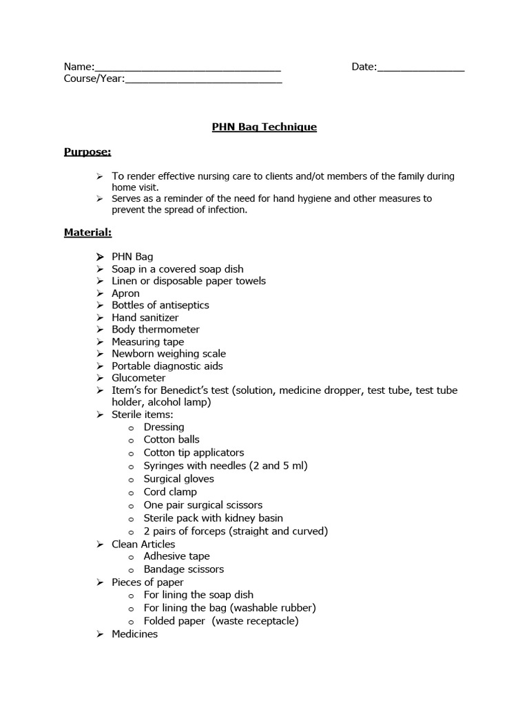 PHN BAG Technique | PDF | Health Care | Medicine