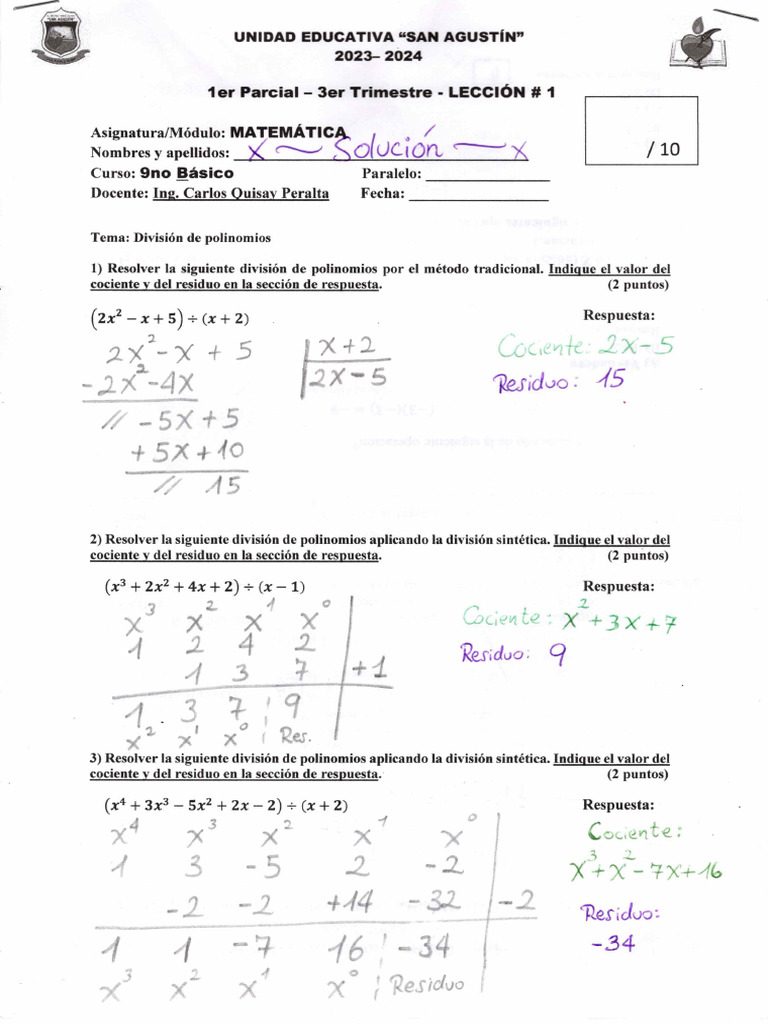 Correccion L1 1P 3T 9 EGB | PDF