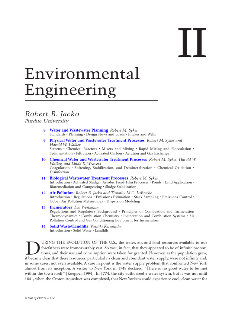 Environmental Engineering | PDF | Incineration | Water