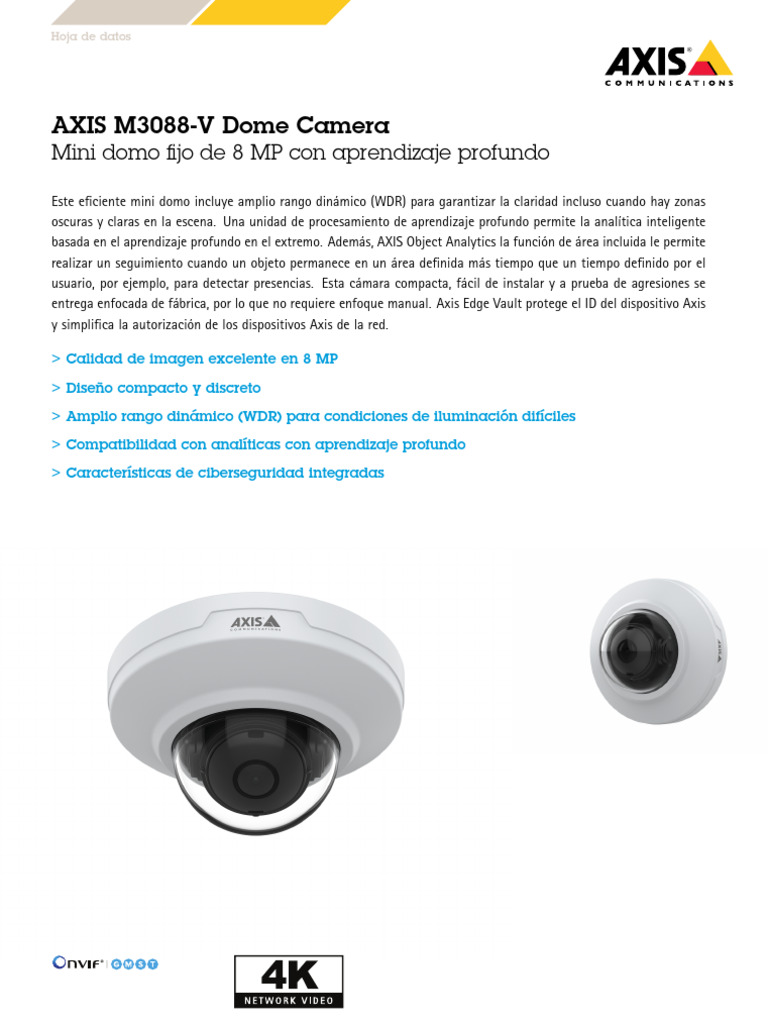 Datasheet Axis m3088 V Dome Camera Es ES 415625 | PDF | Informática
