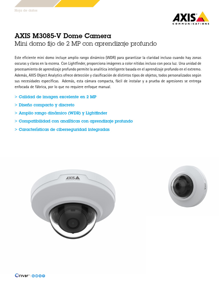Datasheet Axis m3085 V Dome Camera Es ES 416541 | PDF
