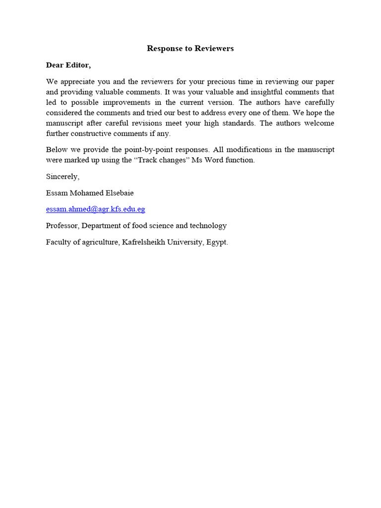 Response To Reviewer 1 | PDF