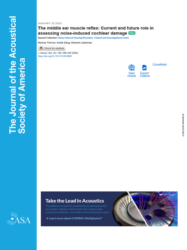 The Middle Ear Muscle Reflex: Current and Future Role in Assessing ...
