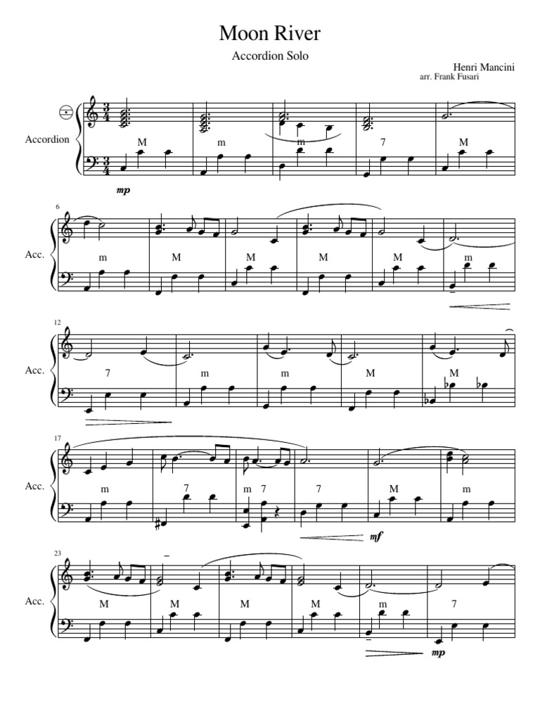 Moon River Accordion Solo | PDF