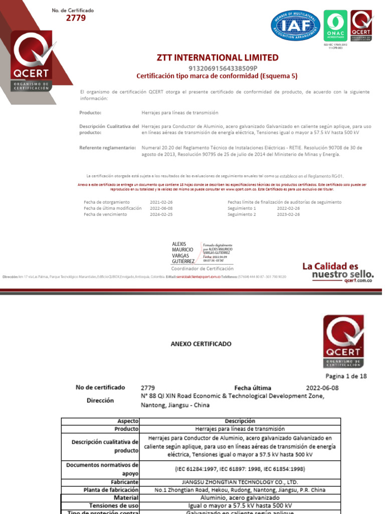 Certificados ZTT | PDF