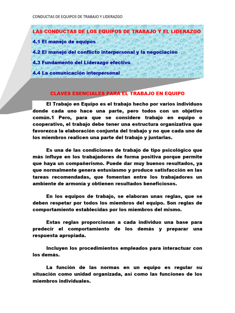 Humanitas Admon Del Recurso Humano 03 0723 2022 Conductas de Eq de ...