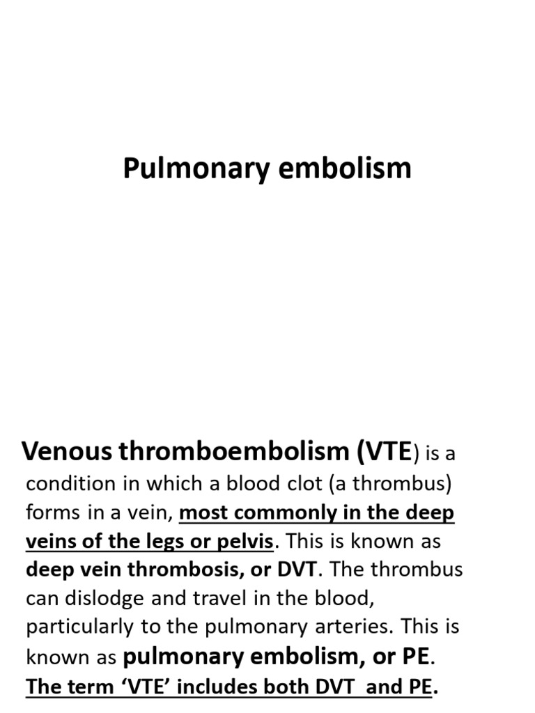 Pulmonary Embolism | PDF | Thrombosis | Embolism