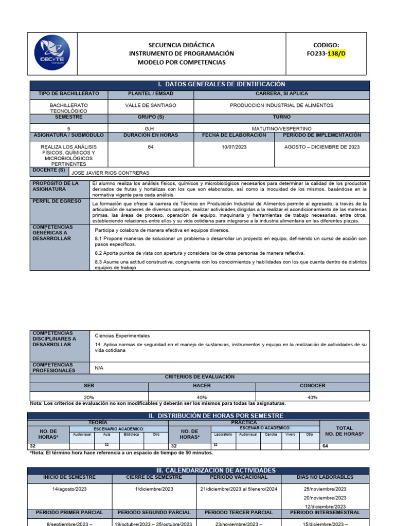 VDS 5to PIA MIV, SI | PDF | Evaluación | Laboratorios