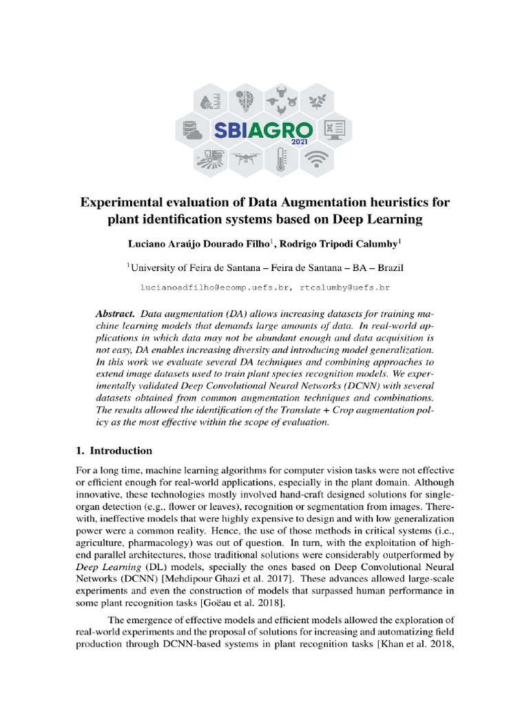 Experimental Evaluation of Data Augmentation Heuristics For Plant ...