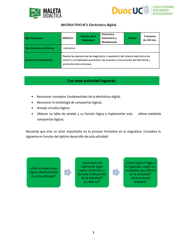 1.1.3 Instructivo 1 Electr%C3%B3nica Digital | PDF