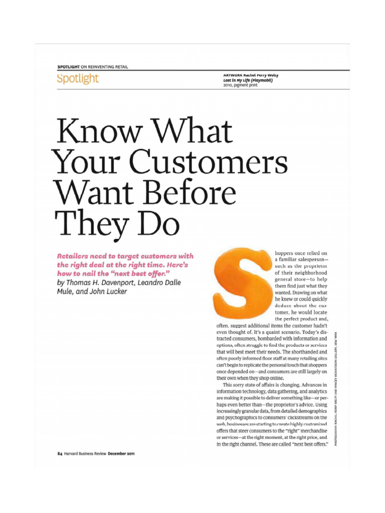 Case Study 7 Know What Your Customers Want Before They Do | PDF