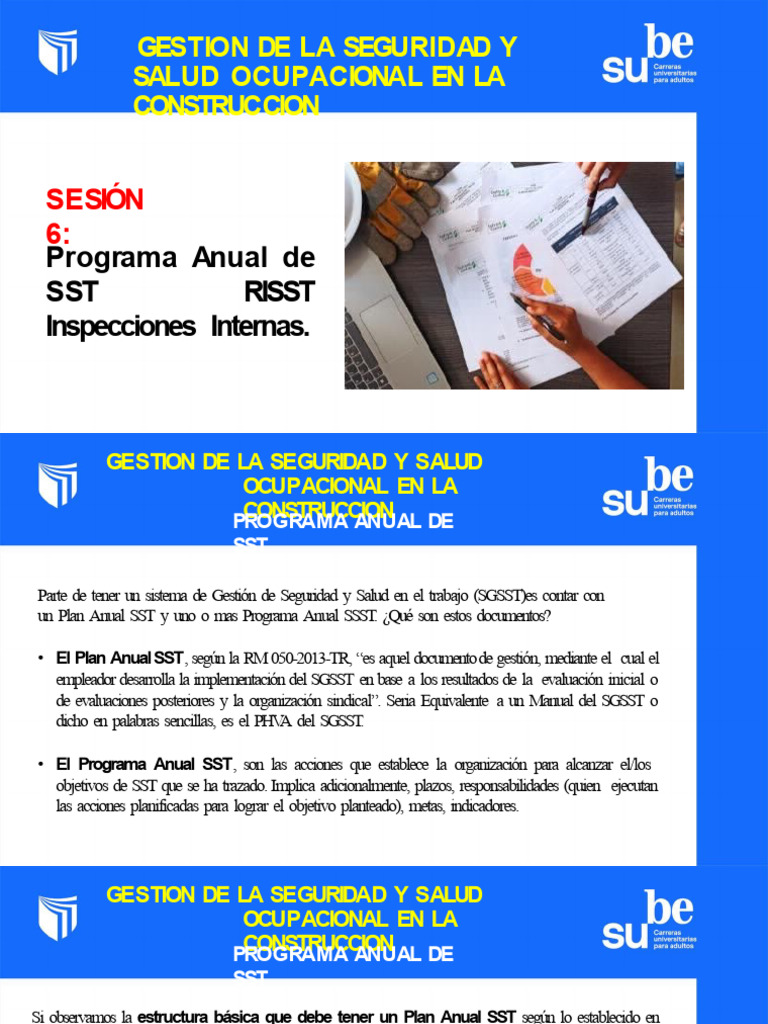 Sesion 6 - Curso Gestion Seg. y Salud Ocup. en Constr. - PPG 6 | PDF | Seguridad y salud ...