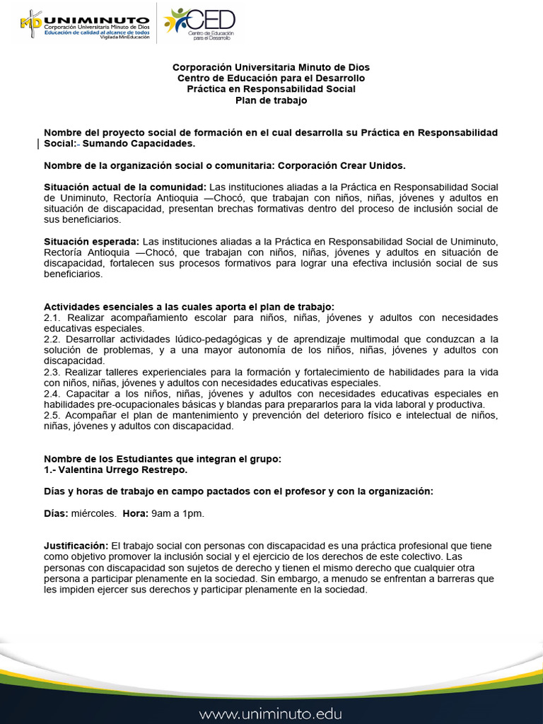 Planeaciones de Maria Camila Gonzalez y Valentina Urrego | PDF ...