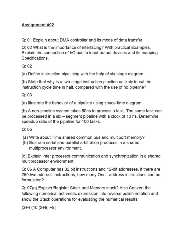 CAD Assignment 02 | PDF | Input/Output | Central Processing Unit