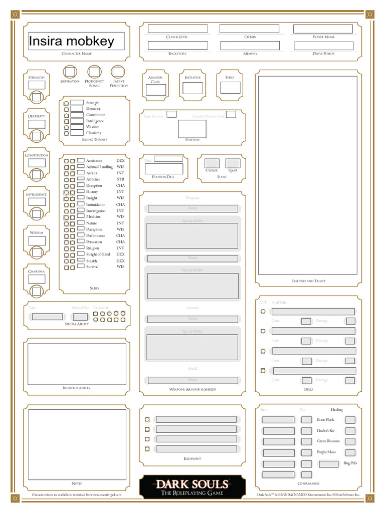 Dark Souls RPG-Solaire(Monkey) | PDF | Gaming | Role Playing Games