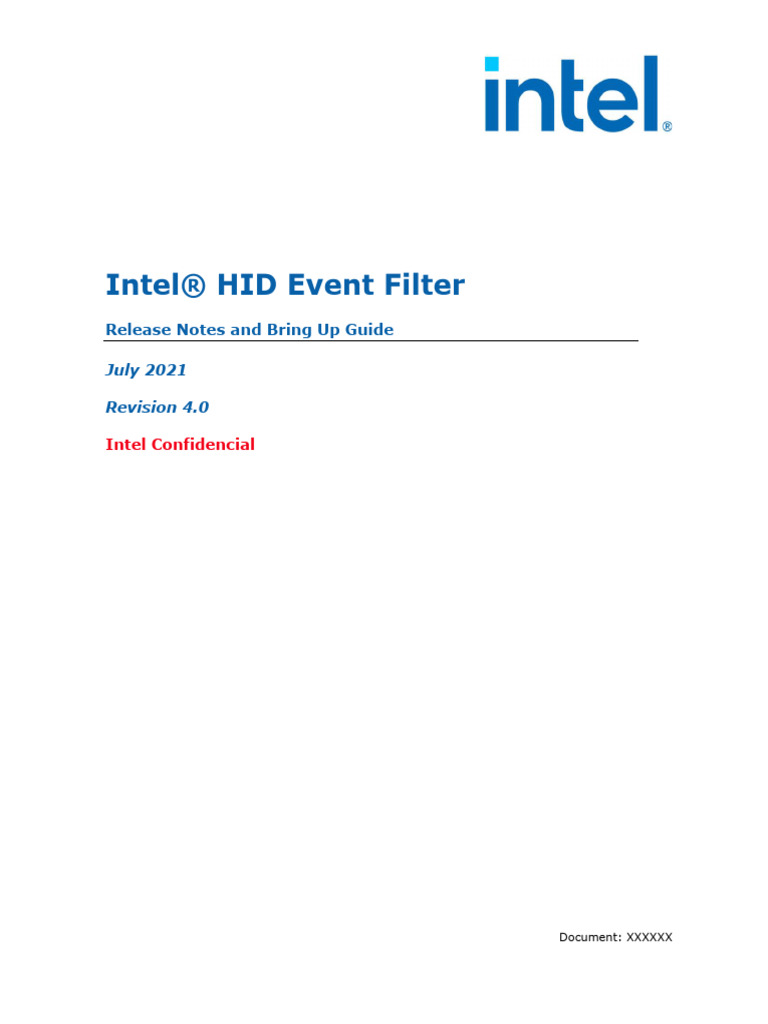 Intel (R) - HID - Event - Filter - Release Notes - Bring Up Guide ...