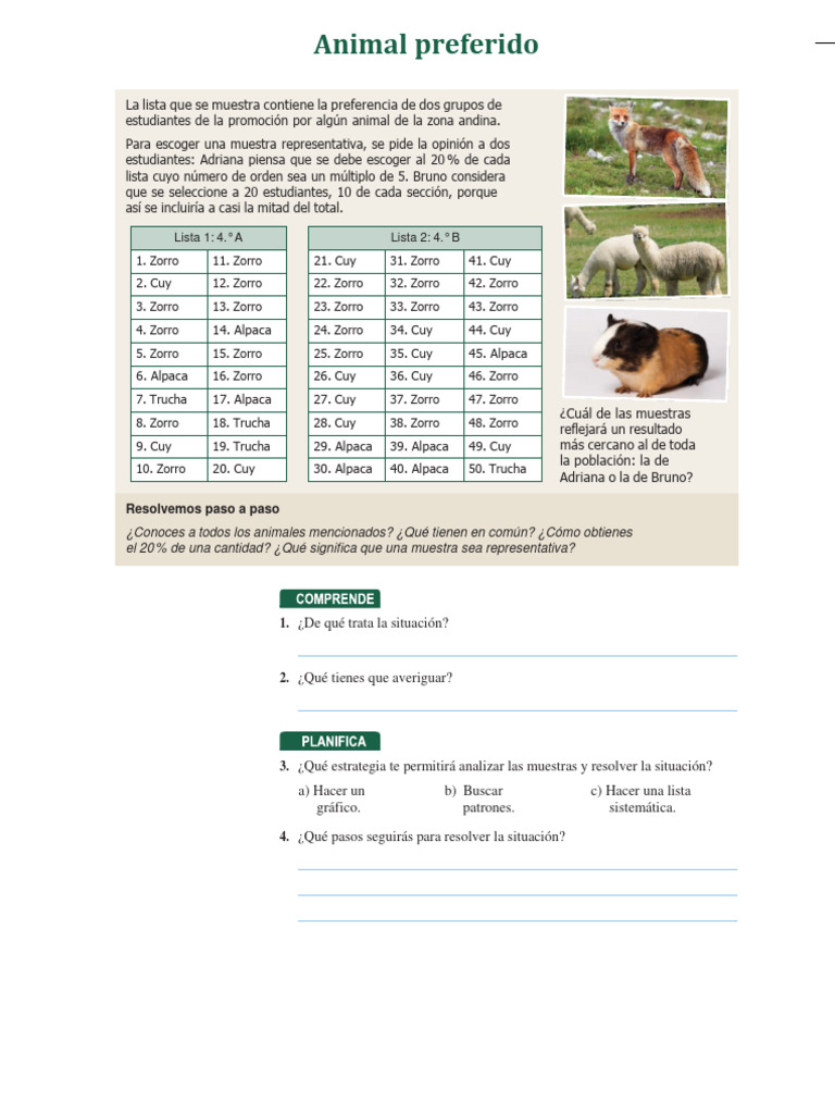 Animal Preferido | PDF | Conejillo de indias | Muestreo (Estadísticas)