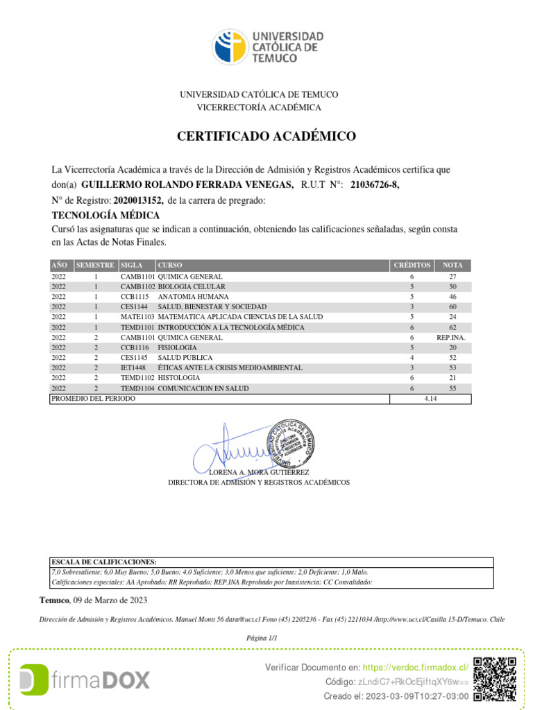 8 Certificado Academico | PDF | Finanzas y dinero