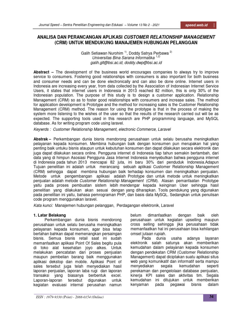 Analisa Dan Perancangan Aplikasi Customer Relationship Management | PDF
