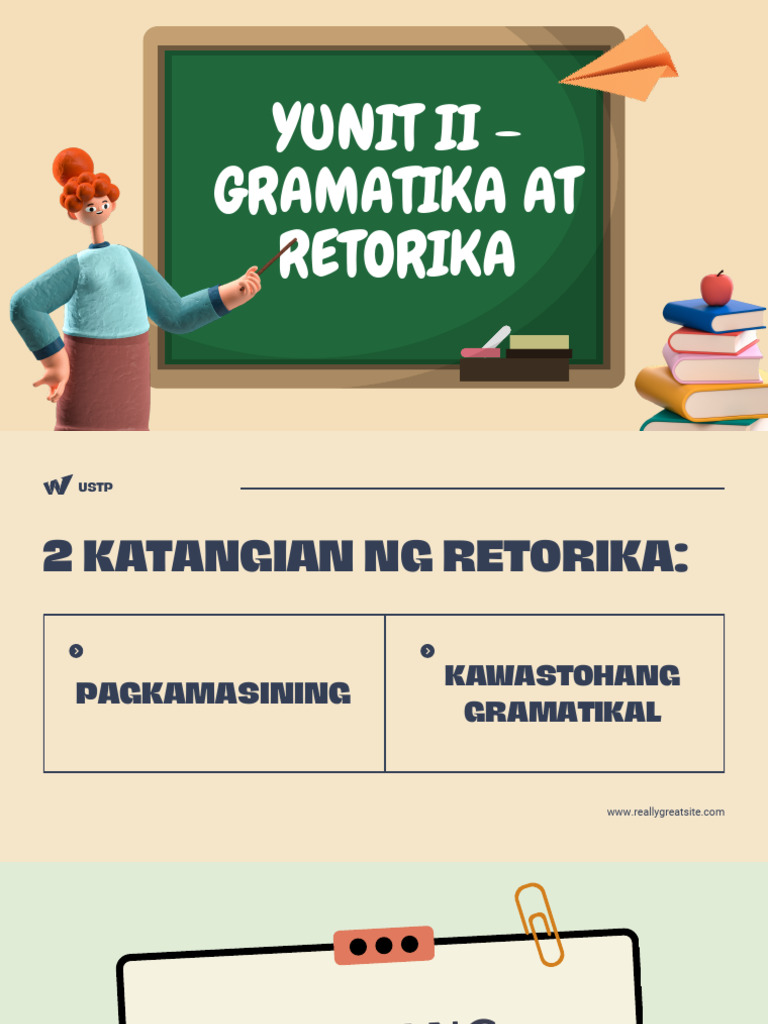 Yunit II - Gramatika at Retorika | PDF