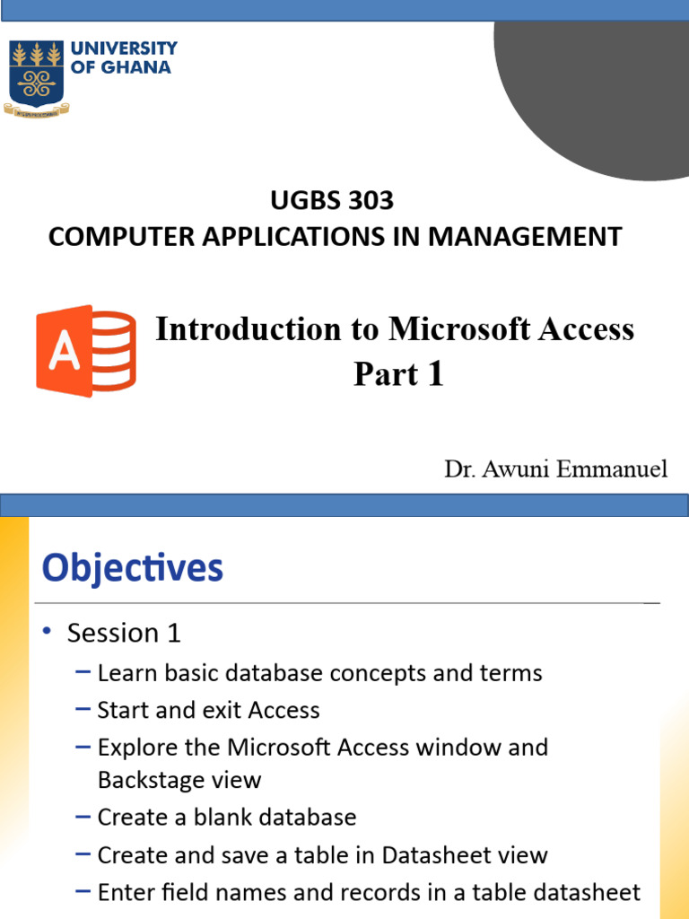 Week 5 - Access Tutorial Lecture 01 | PDF | Databases | Relational Database