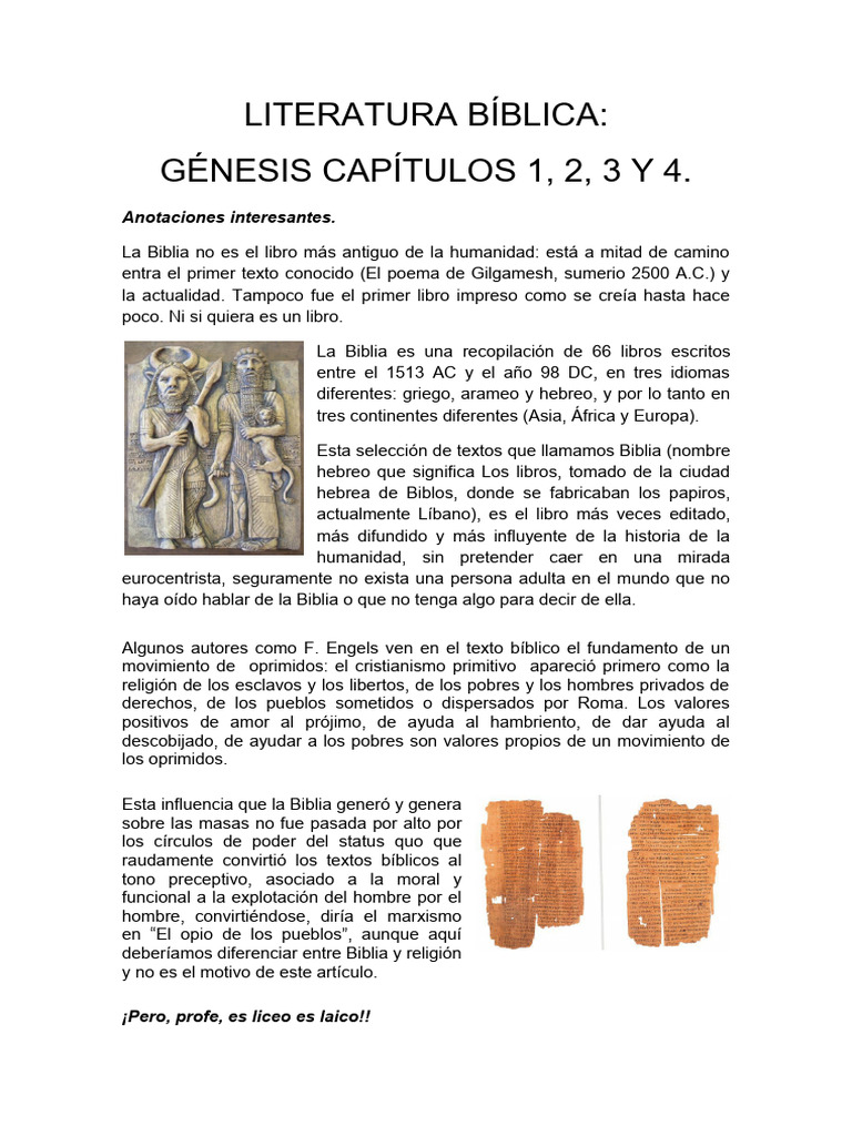 Literatura Biblica | PDF | Tora | Libro del Génesis