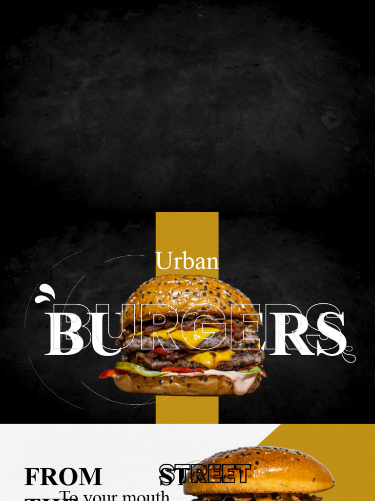 Urban Burgers PowerPoint Morph Animation Template Black Variant | PDF