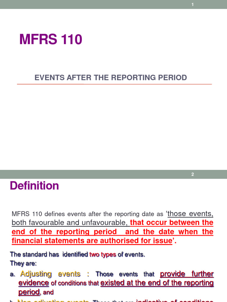 MFRS 110 After Reporting Period | PDF | Going Concern | Dividend