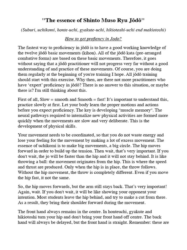 The Essence of Shinto Muso Ryu Jôdô | PDF